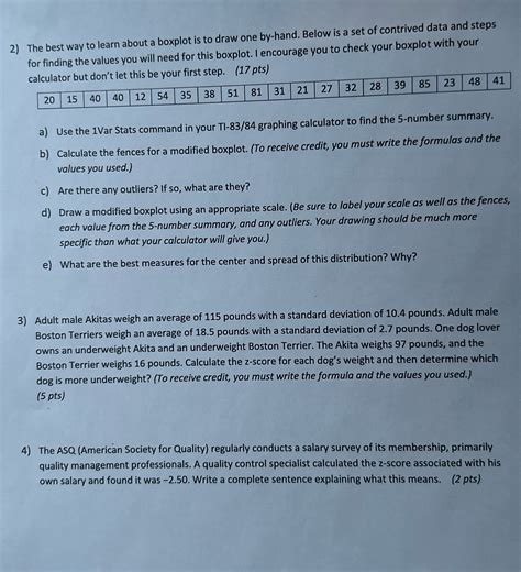 Solved 2 The Best Way To Learn About A Boxplot Is To Draw One By