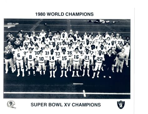 1980 Super Bowl Xv Oakland Raiders 8x10 Team Photo Football Nfl Afl Hof