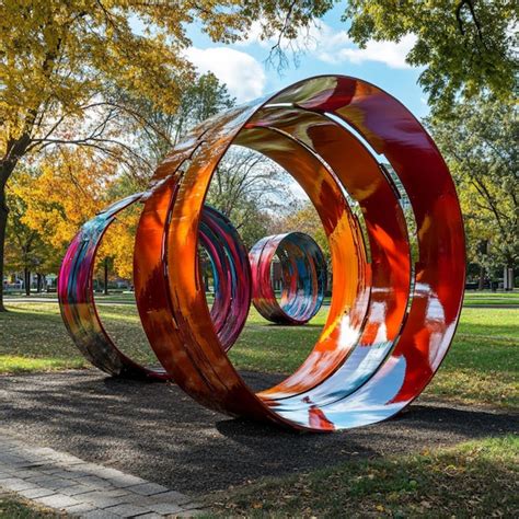 An Interactive Public Art Installation In A Park Premium Ai Generated