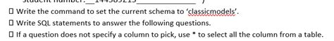 Solved Write The Command To Set The Current Schema To