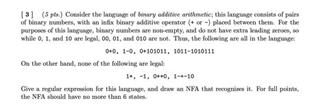 Solved [3] 5 Pts Consider The Language Of Binary Additive