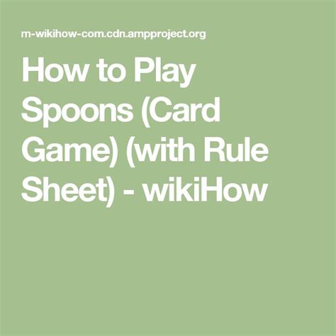How To Play Spoons Card Game A Fun And Easy Guide Spoons Card