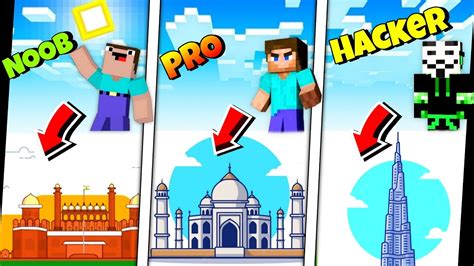 NOOB Vs PRO Vs HACKER BUILD CHALLENGE In Minecraft YouTube