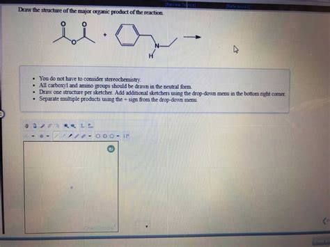Solved Review Draw The Structure Of The Major Organic