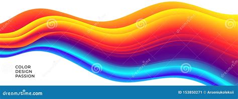 Colorful Wavy Flows Of A Fluid Lines Stock Vector Illustration Of