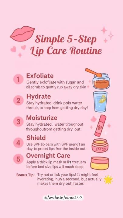 Simple 5 Step Lip Care Routine🍓👄 Simple Lipcare Routines Plumpylips