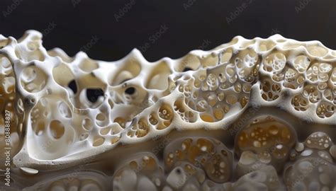 A Detailed Crosssection Of A Bioengineered Bone Graft Showcasing Its