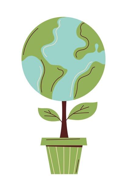 Sustentabilidade Ecológica Da Planta Do Planeta Terra Vetor Grátis