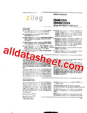 Z C Datasheet PDF Zilog Inc
