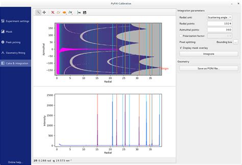 Calibration Of A Diffraction Setup Using The Graphical User Interface