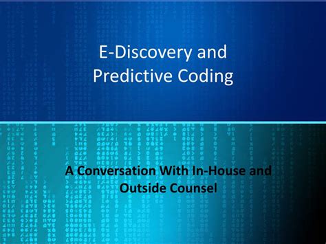 Ppt E Discovery And Predictive Coding Powerpoint Presentation Free