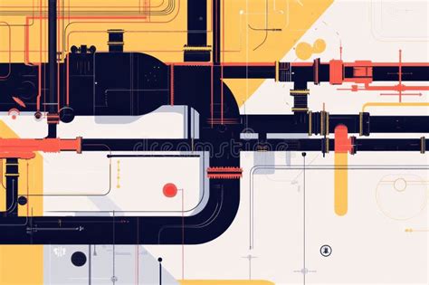 Gas Pipeline Flow Infographic Displaying Minimalist Design With