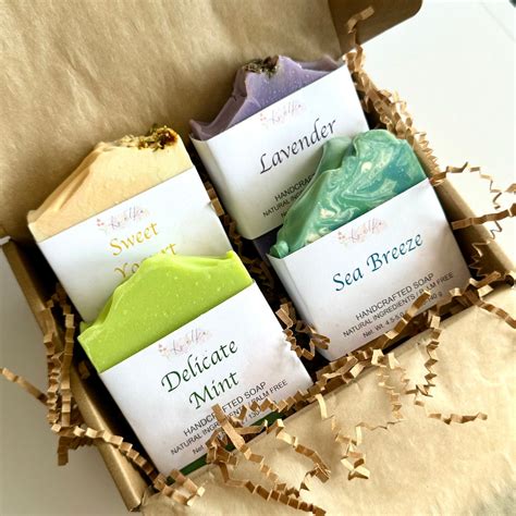 T Box Set Of 4 Handmade Soaps Natural Artisan Soap Set Organic