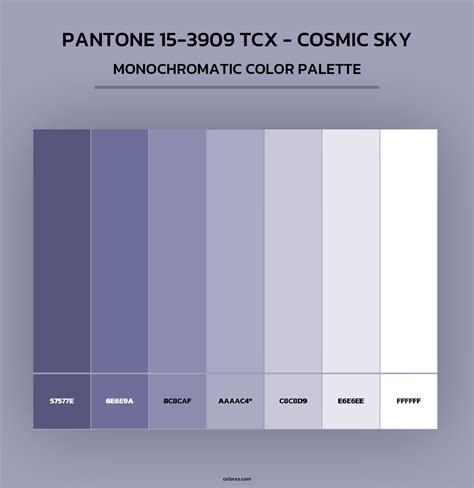 Pantone 15 3909 Tcx Cosmic Sky Color Palettes