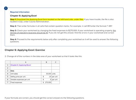 solved u d e a b 1 chapter 6 applying excel 2 3 data 4