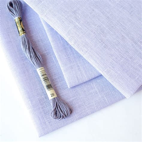 Peaceful Purple Linen Cross Stitch Fabric Stitched Modern