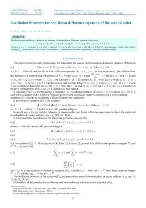 Oscillation Theorems For Non Linear Difference Equation Of The Second Order