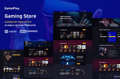 Gameplay Video Game Store Elementor Template Kit Wp Template Kits Ft Gaming Website