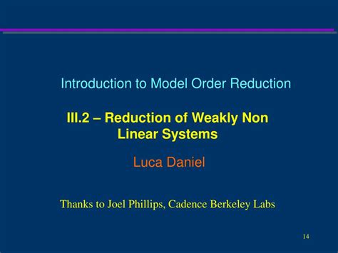 Ppt Introduction To Model Order Reduction Powerpoint Presentation