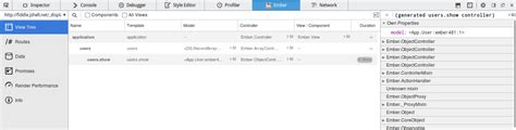Javascript Ember Log Model Data In Template From A Nested Route
