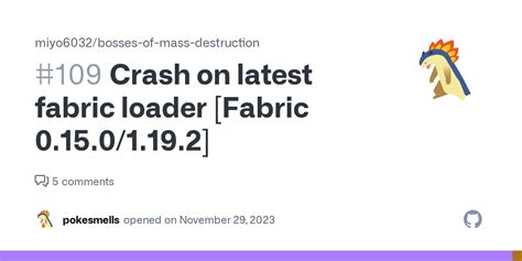 Crash On Latest Fabric Loader Fabric Issue Miyo Bosses Of Mass