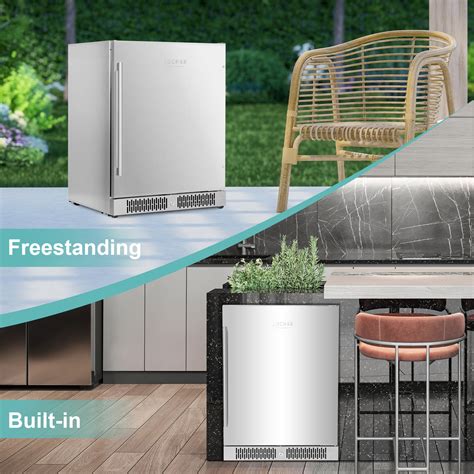 Luchar 24 Inch Beverage Refrigerator Outdoor Fridge With Stainless