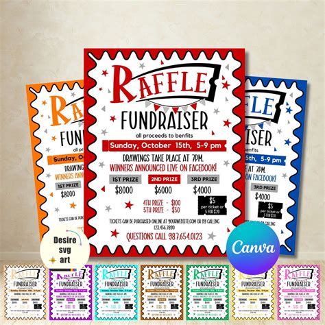 Editable Raffle Fundraiser Templates Flyer Raffle Ticket Fundraiser