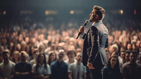 Premium Ai Image Engaging Public Speaking Event In Auditorium