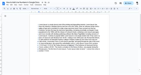 How To Add Line Numbers In Google Docs Easy Steps