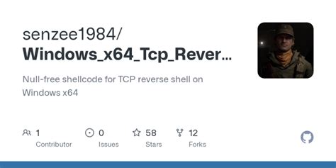 Github Senzee1984windowsx64tcpreverseshellshellcode Null Free Shellcode For Tcp Reverse