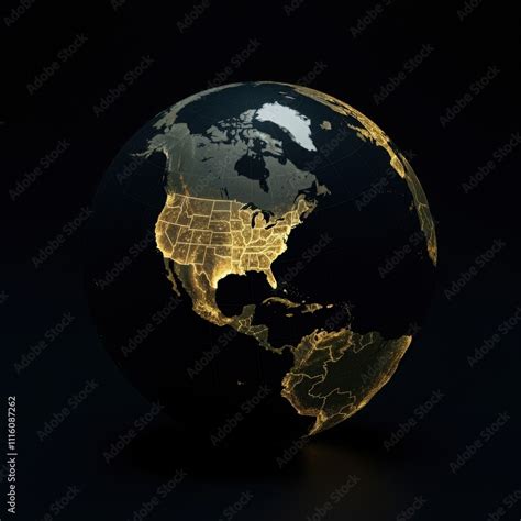 Usa Map Of America United States Globe Showing State Borders And