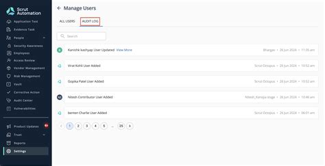 Scrut Product Updates Audit Log For Settings