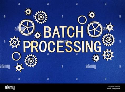 Batch Processing Alphabet Letters With Gears Element On Navy Blue