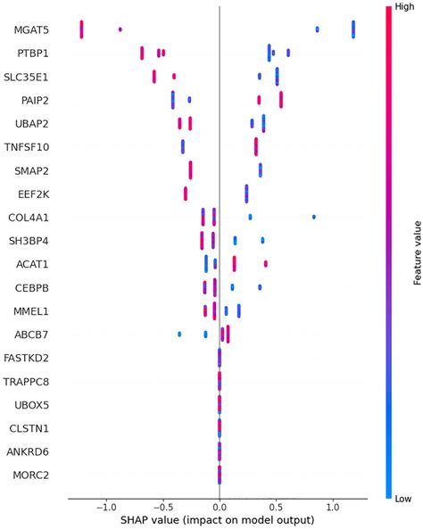 shap summary plot genes with prior support in ra in the open target