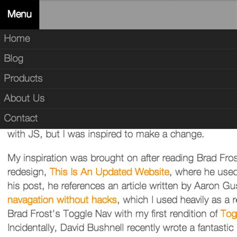 Responsive Toggle Navigation No JavaScript Joe Snell