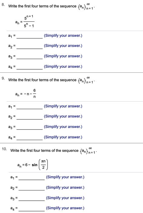 Solved Write The First Four Terms Of The Sequence An N Chegg
