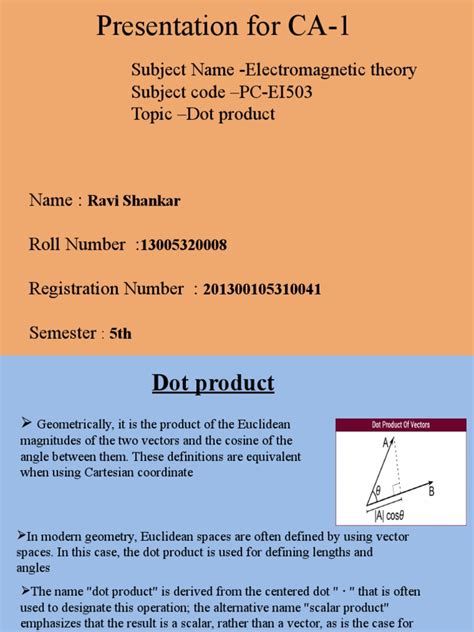 Presentation For Ca 1 For Emt Pdf Euclidean Vector Matrix Mathematics