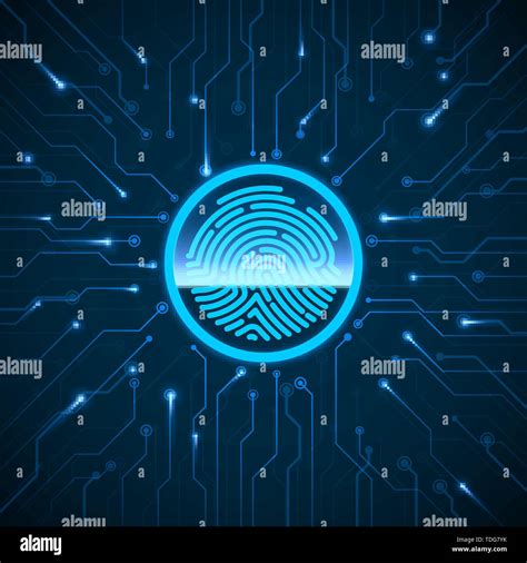 Cyber Security. Fingerprint Scanning Identification System. Finger ...