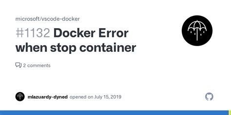 Docker Error When Stop Container Issue Microsoft Vscode Docker GitHub