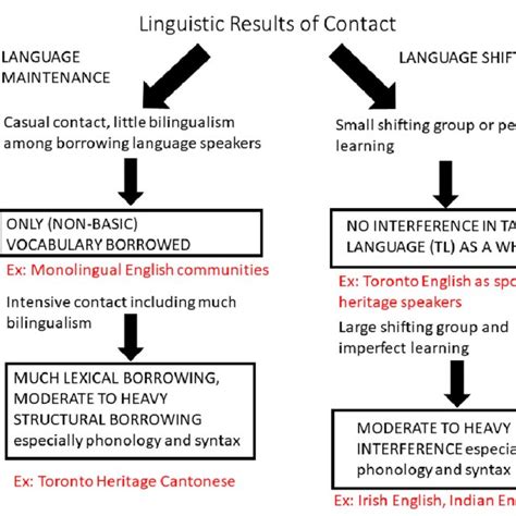 Linguistic Results Of Contact Adapted From Thomason And Kaufman 1988