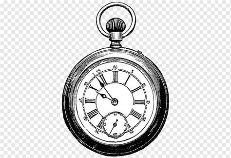회중 시계 흑백 캡슐화 된 포스트 스크립트 포켓 시계 Png Pngwing