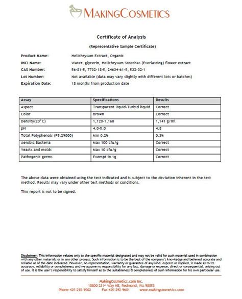 Makingcosmetics Helichrysum Extract Cosmetic Ingredient Etsy