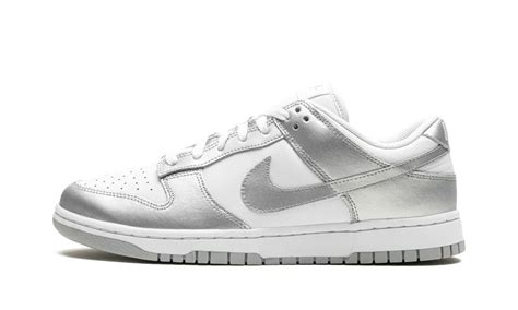Nike Dunk Low Womens Metallic Silver Shoes Size 10 5 In 2024 Silver Shoes Nike Dunks Shoes