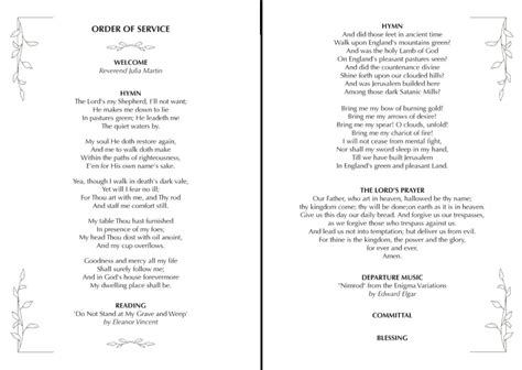 Examples Of A Cremation Order Of Service For Meaningful Tributes