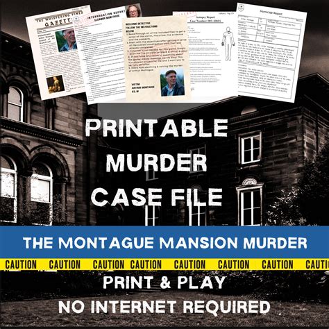 Printable Murder Mystery Case File Mystery Date Night Detective True Crime Game Instant