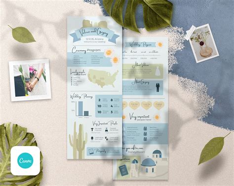 Cassandra Infographic Wedding Program Template Digital Products With