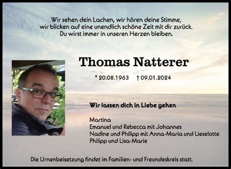 Traueranzeigen Von Thomas Natterer Schwaebische De Trauerportal