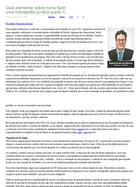 Pdf Conjur Guia Elementar Sobre Como Fazer Uma Monografia Jurídica