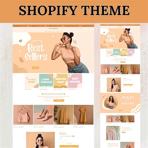 Shopify Theme Website Template For Boutique Feminine Shopify Template