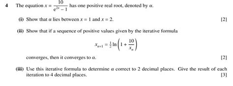 Solved The Equation X E2x−110 Has One Positive Real Root